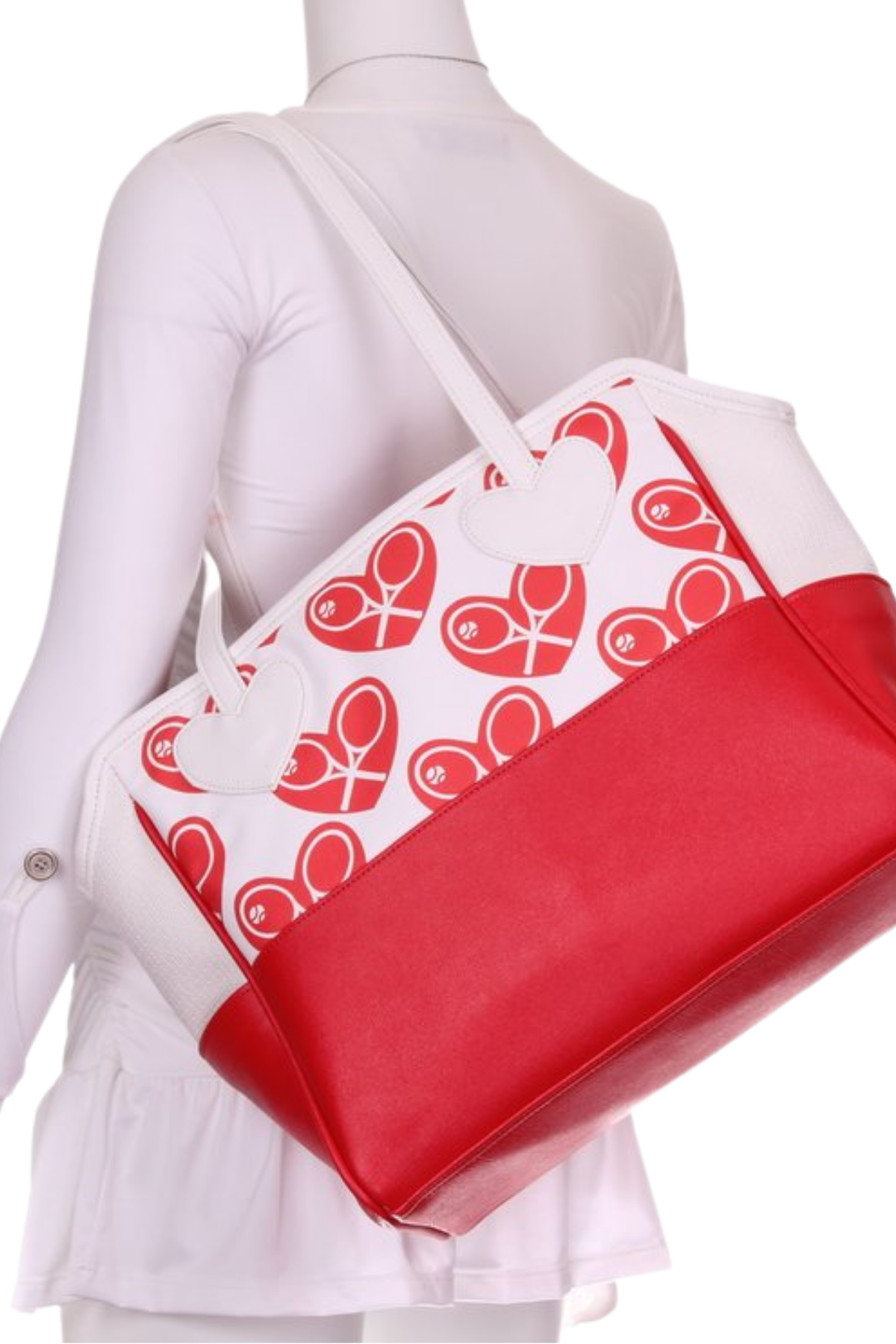 Heart on White Mini LOVE Tote | Tennis Bags | Luxury Tennis | White ...